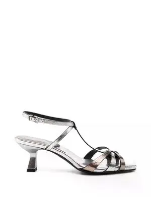 DONNARÌ Leather Sandals - Silver