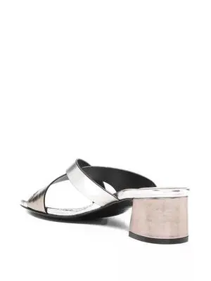 DONNARÌ Crossover Strap Block Heel Sandals