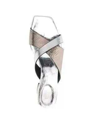 DONNARÌ Crossover Strap Block Heel Sandals
