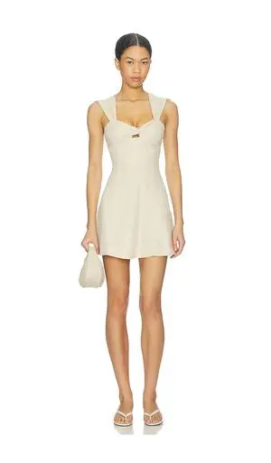 Faithfull The Brand Pallida Linen Mini Dress - Neutral