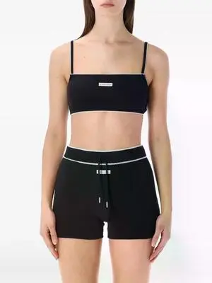MARINE SERRE Logo-patch Cropped Top