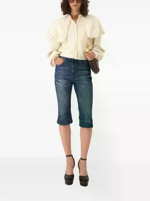 Chloé Cable Knit Ruffled Collar Cardigan