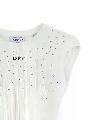 Off-White Embellished Ribbed Tank Top
