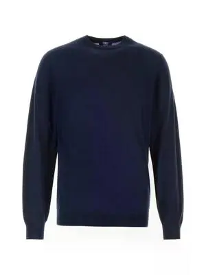 Fedeli Wool Crew Neck Sweater - Blue