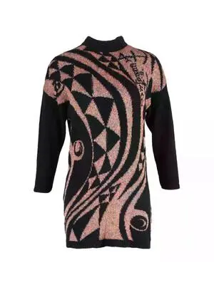 Emilio Pucci Geometric Pattern Sweater Dress - Black