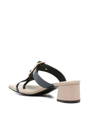 DONNARÌ Buckle Detail Leather Sandals
