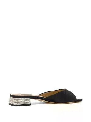 Badgley Mischka Crystal Embellished Silk Sandals
