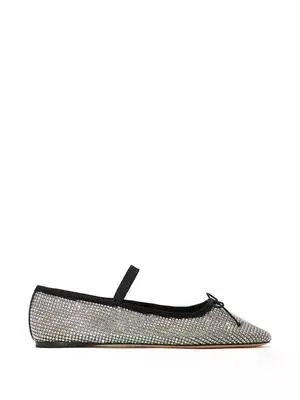 LOEFFLER RANDALL Leonie Crystal Bow Ballet Flats - Silver