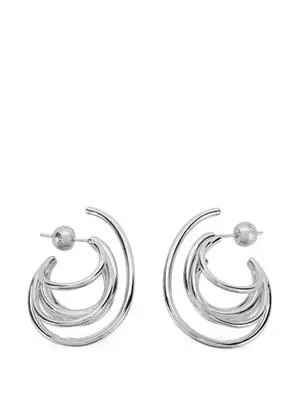 PANCONESI Crystal-embellished Huggie Hoops - Silver