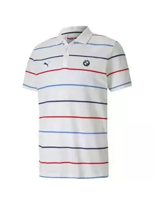 PUMA X Bmw Motorsport Striped Polo Shirt - White