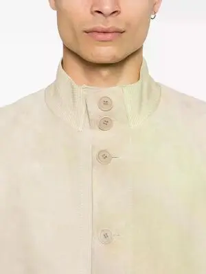 SALVATORE SANTORO Button Patch-pocket Suede Jacket - Neutrals