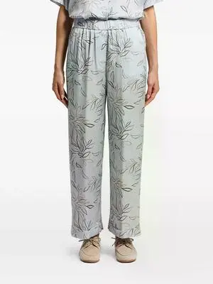 Peserico Printed Satin Trousers - Blue