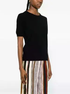 Soft Goat Short-sleeve Round Neck Sweater