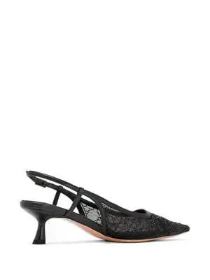 NICOLI Mysha Crystal-embellished Slingback Pumps