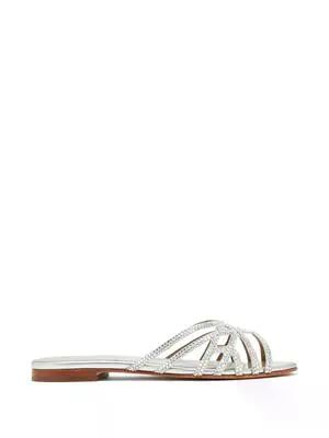 NICOLI Pasqelina Crystal Embellished Sandals - Silver