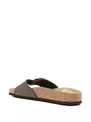 BIRKENSTOCK Madrid Big Buckle Raffia Sandals - Brown