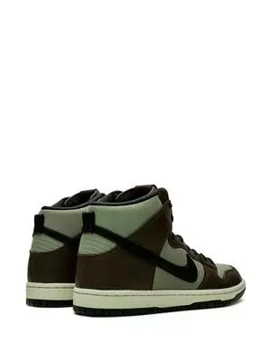 Nike Dunk High Pro Baroque Leather And Canvas Sneakers - Brown