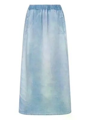 Moschino Elasticated-waist Maxi Denim Skirt - Blue