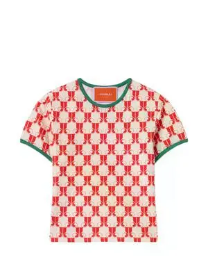 La DoubleJ Monogram Ringer T-shirt - Neutrals