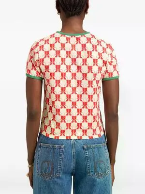 La DoubleJ Monogram Ringer T-shirt - Neutrals