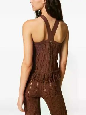 TWINSET Fringed Knitted Top