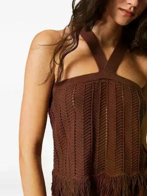 TWINSET Fringed Knitted Top