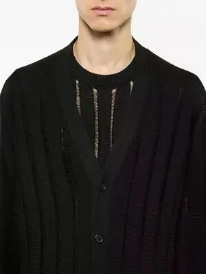 LANEUS Distressed Button Cardigan