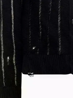 LANEUS Distressed Button Cardigan