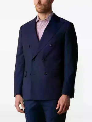 Brooks Brothers Double-breasted Weave Virgin Wool Suit