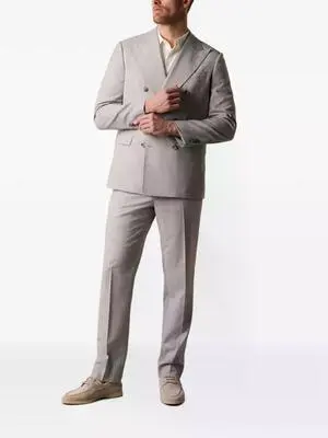 Brooks Brothers Double-breasted Virgin Wool Suit - Grey