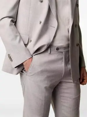 Brooks Brothers Double-breasted Virgin Wool Suit - Grey
