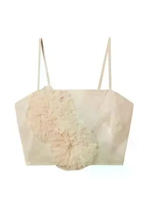 TWINSET Appliqué Crop Top - Neutrals