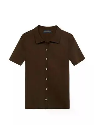 Brooks Brothers Rib-knit Short Sleeve Shirt - Brown