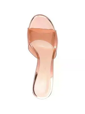 GIANVITO ROSSI Sofia Metallic Finish Mules - Red