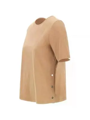 Herno Button Side Slit T-shirt - Neutrals
