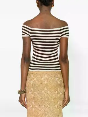 Eric Bompard Striped Off-the-shoulder Top