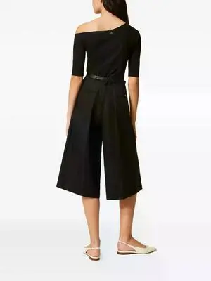 TWINSET Linen Blend Bermuda Shorts With Pleats