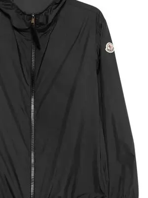 Moncler Logo Patch Hooded Jacket - Black