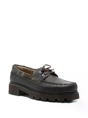 GIANVITO ROSSI Leather Lug Sole Boat Shoes