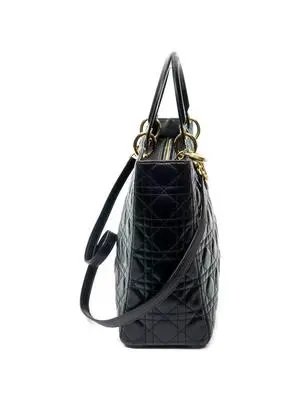 Dior Lady Zip Square-shaped Quilted Shoulder Bag - Black