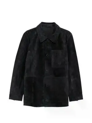 YVES SALOMON Button-fastening Suede Jacket - Blue