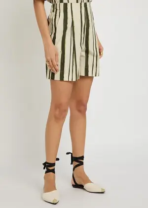 Max Mara Striped Cotton Shorts