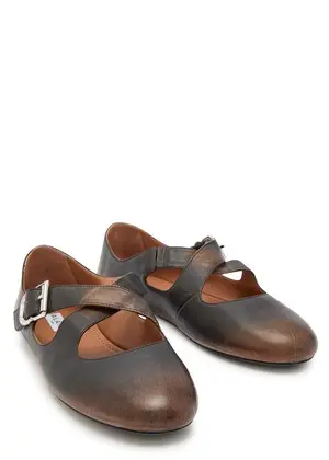 Alaïa Leather Ballet Flats With Adjustable Buckle