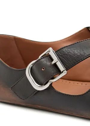 Alaïa Leather Ballet Flats With Adjustable Buckle