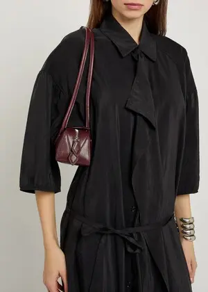 LEMAIRE Belted Brushed Silk-blend Midi Shirt Dress - Black