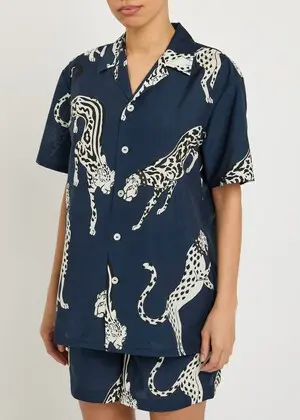 Olivia Von Halle Emeli Printed Cotton-blend Pyjama Set
