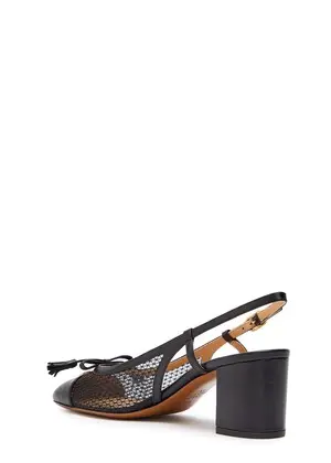 Valentino Garavani Mesh And Leather Slingback Pumps
