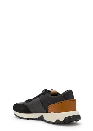 TOD'S Panelled Leather Running Sneakers - Black