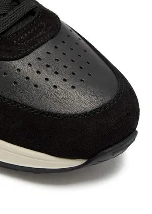 TOD'S Panelled Leather Running Sneakers - Black