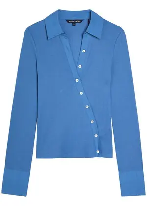 Veronica Beard Brenner Asymmetric Button-effect Top